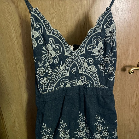 Simplee Apparel | Dresses | Simplee Apparel Navy Blue Embroidered Dress ...